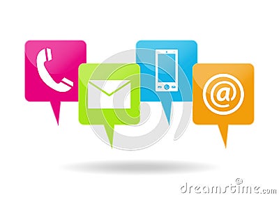 Contacting Icons Cartoon Vector | CartoonDealer.com #44559901