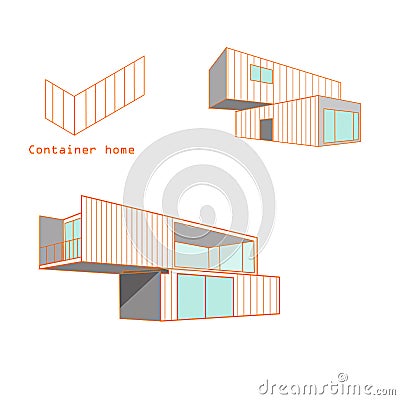 Container House Building with Logo Vector Isolated Stock Vector ...