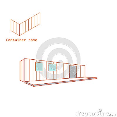 Container House Building with Logo Vector Isolated Stock Vector ...