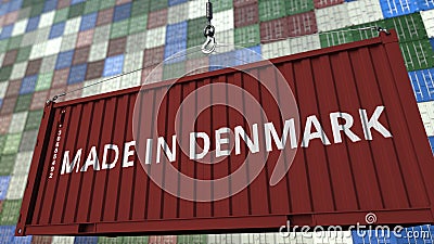 Container with MADE in DENMARK Caption. Danish Import or Export Related ...