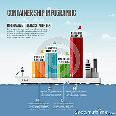 Container Ship Infographic Vector Illustration | CartoonDealer.com ...
