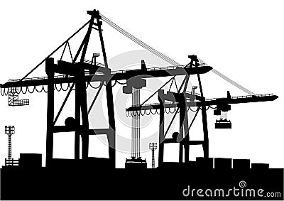 Container-Terminal Vector Illustration | CartoonDealer.com #18078228