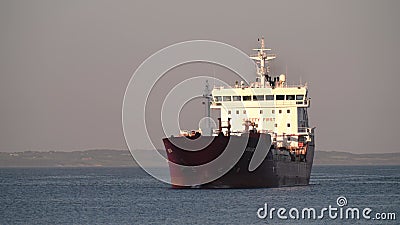A Containerized Cargo Ship Enters the Port for Unloading Stock Footage ...