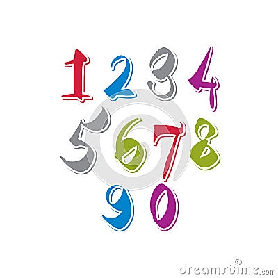 Contemporary Handwritten Vector Digits, Vector Numerals | CartoonDealer ...