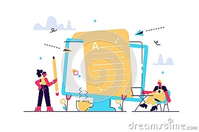 Content Creating, Articles, Text Writing Cartoon Vector | CartoonDealer ...