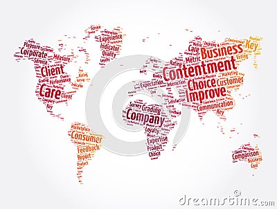 Contentment Word Cloud In Shape Of World Map, Concept Background Stock ...