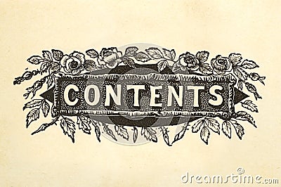 Contents Title Design Stock Photos - Image: 1994483