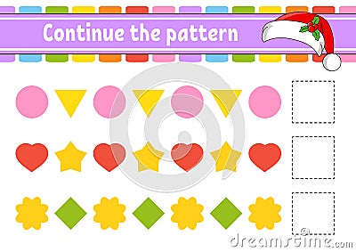 Continue The Pattern. Education Developing Worksheet. Game For Kids ...
