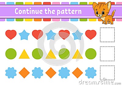 Continue The Pattern. Education Developing Worksheet. Game For Kids ...