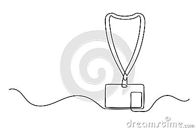 Continuous Line Drawing Badges Id Cards Holders Cartoon Vector ...