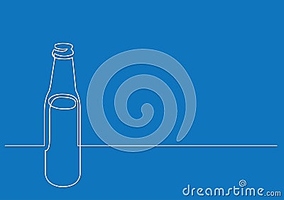 Continuous Line Drawing Of Beer Bottle Cartoon Vector | CartoonDealer ...