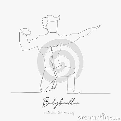 Continuous Line Drawing. Bodybuilder. Simple Vector Illustration ...