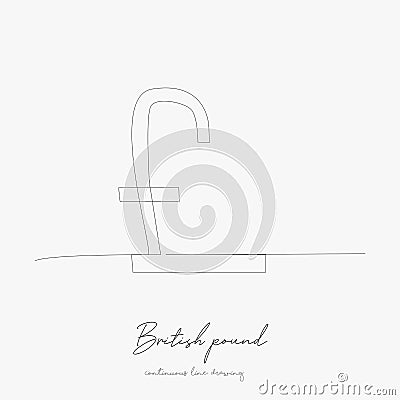 Continuous Line Drawing. British Pound. Simple Vector Illustration ...