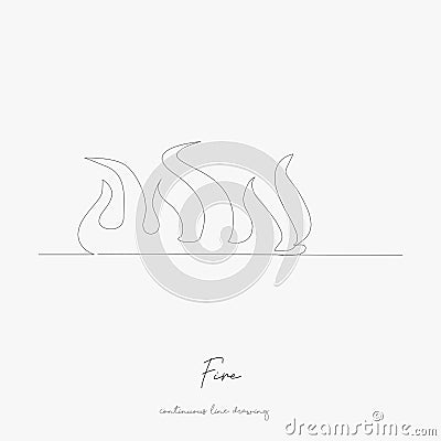 Continuous Line Drawing. Fire. Simple Vector Illustration. Fire Concept ...