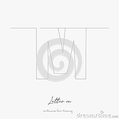 Continuous Line Drawing. Letter M. Simple Vector Illustration. Letter M ...