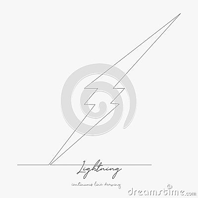 Continuous Line Drawing. Lightning. Simple Vector Illustration ...