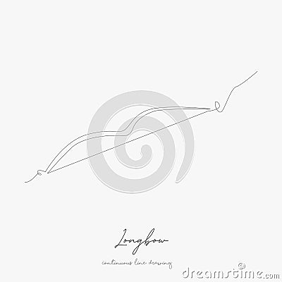 Continuous Line Drawing. Longbow. Simple Vector Illustration. Longbow ...