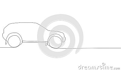 Continuous Line Drawing Of Motor Car Vector Illustration ...