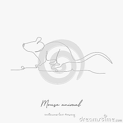 Continuous Line Drawing. Mouse Animal. Simple Vector Illustration ...