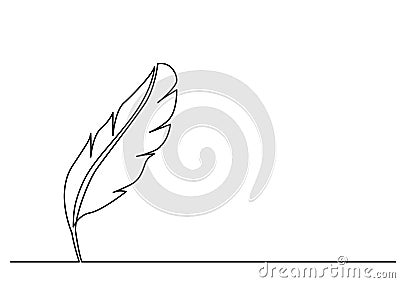 Continuous Line Drawing Of Quill Cartoon Vector | CartoonDealer.com ...