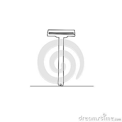 Continuous Line Drawing Of Shaving Razor, Shave Beard, One Line, Single ...