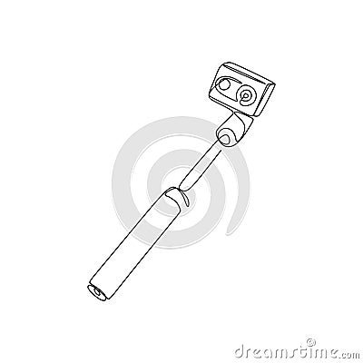 Continuous Line Drawing Stick For Selfie Royalty-Free Stock Image ...