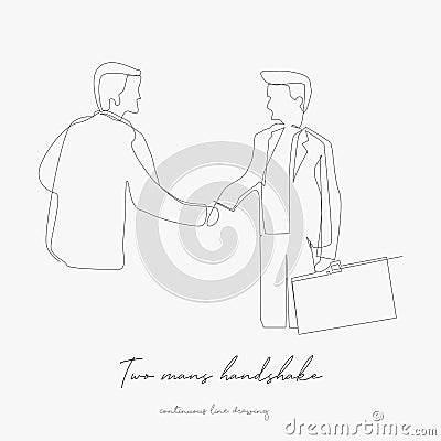Continuous Line Drawing. Two Mans Handshake. Simple Vector Illustration ...