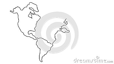 Continuous Line Drawing Of World Map. One Line Map Of The Earth. Hand ...