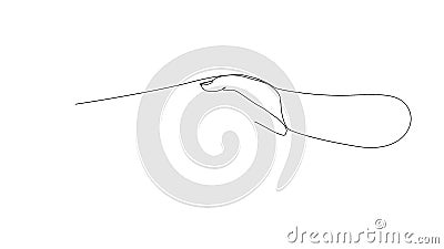 Continuous One Line Drawing of Hand Shake Symbol. Self Drawing ...