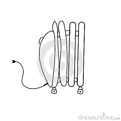 Continuous One Line Drawing. Heater Battery Icon, Radiator On White ...