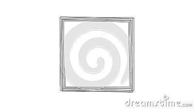Continuous One Line Drawing Square Frame Animated, Motion in Seamless ...