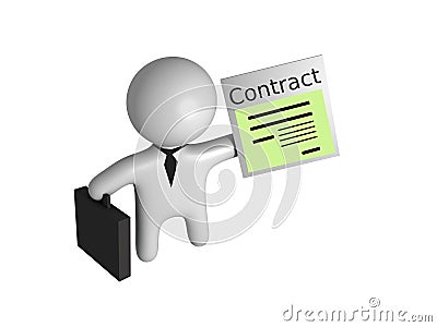 Contract Guy 3d Royalty Free Stock Photography - Image: 13572197