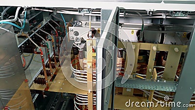 Control Cabinet. Internal View of the Transformer Cabinet Stock Video ...