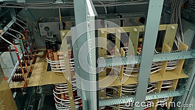 Control Cabinet. Internal View of the Transformer Cabinet Stock Footage ...