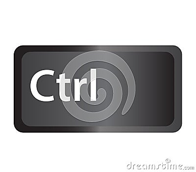 Control Ctrl Computer Key Button On White Background. Flat Style. Ctrl ...