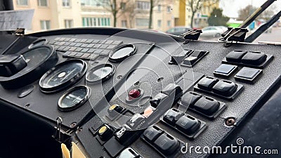 The Control Panel of the Bus in Motion. Stock Video - Video of journey ...