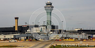 Control Tower At O'Hare Airport, Chicago, IL. Editorial Photography ...