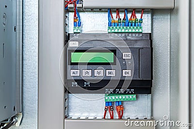 Controller Or Logic Control Relay In Electrical Cabinet Stock Photo ...