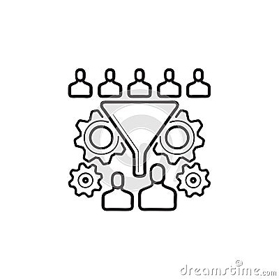 Conversion Funnel Hand Drawn Outline Doodle Icon. Vector Illustration ...