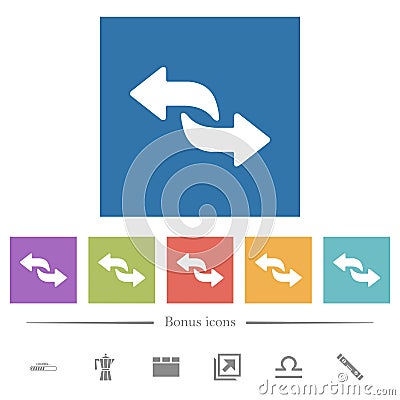Convert Arrows Solid Flat White Icons In Square Backgrounds Vector ...