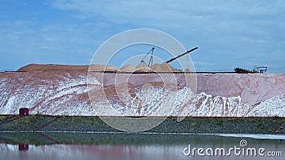 Conveyor in salt pits stock video. Video of mountain - 257279795