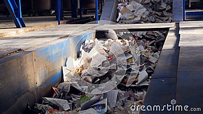 Conveyor for Sorting Garbage. Paper on the Sorting Conveyor. Waste ...