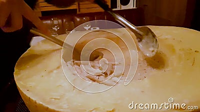 Cooking Pasta Inside a Parmesan Cheese Wheel Stock Footage - Video of ...