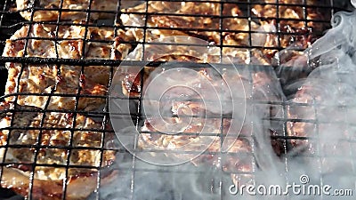 Cooking Poultry in the Barbecue. Background for the Kitchen Theme ...