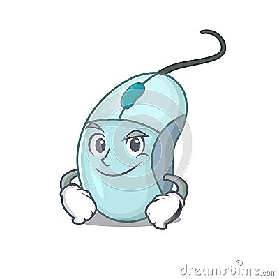 Cool Computer Mouse Mascot Character With Smirking Face Vector ...