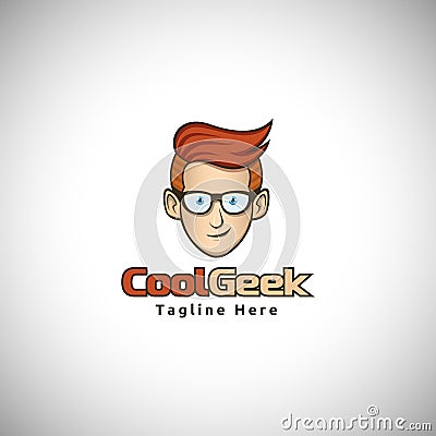 Cool Geek Character Logo Vector Illustration | CartoonDealer.com #209122650