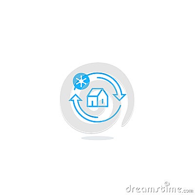 Cooling System Icon, Temperature Control Logo Cartoon Vector ...