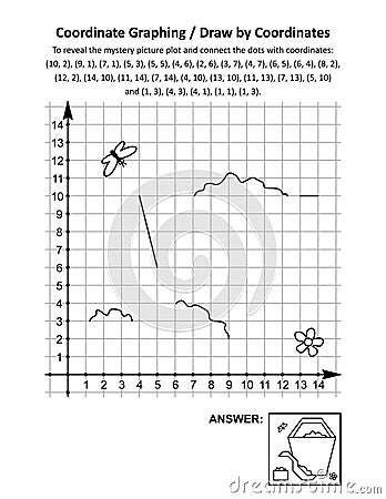 Coordinate Graphing, Or Draw By Coordinates, Math Worksheet With Bucket ...