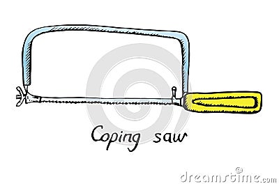 Coping Saw, Hand Drawn Doodle Sketch In Pop Art Style Vector ...