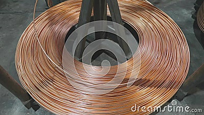 Copper Cable Manufacturing. Copper Cable, a Coil of Copper Cable. Stock ...
